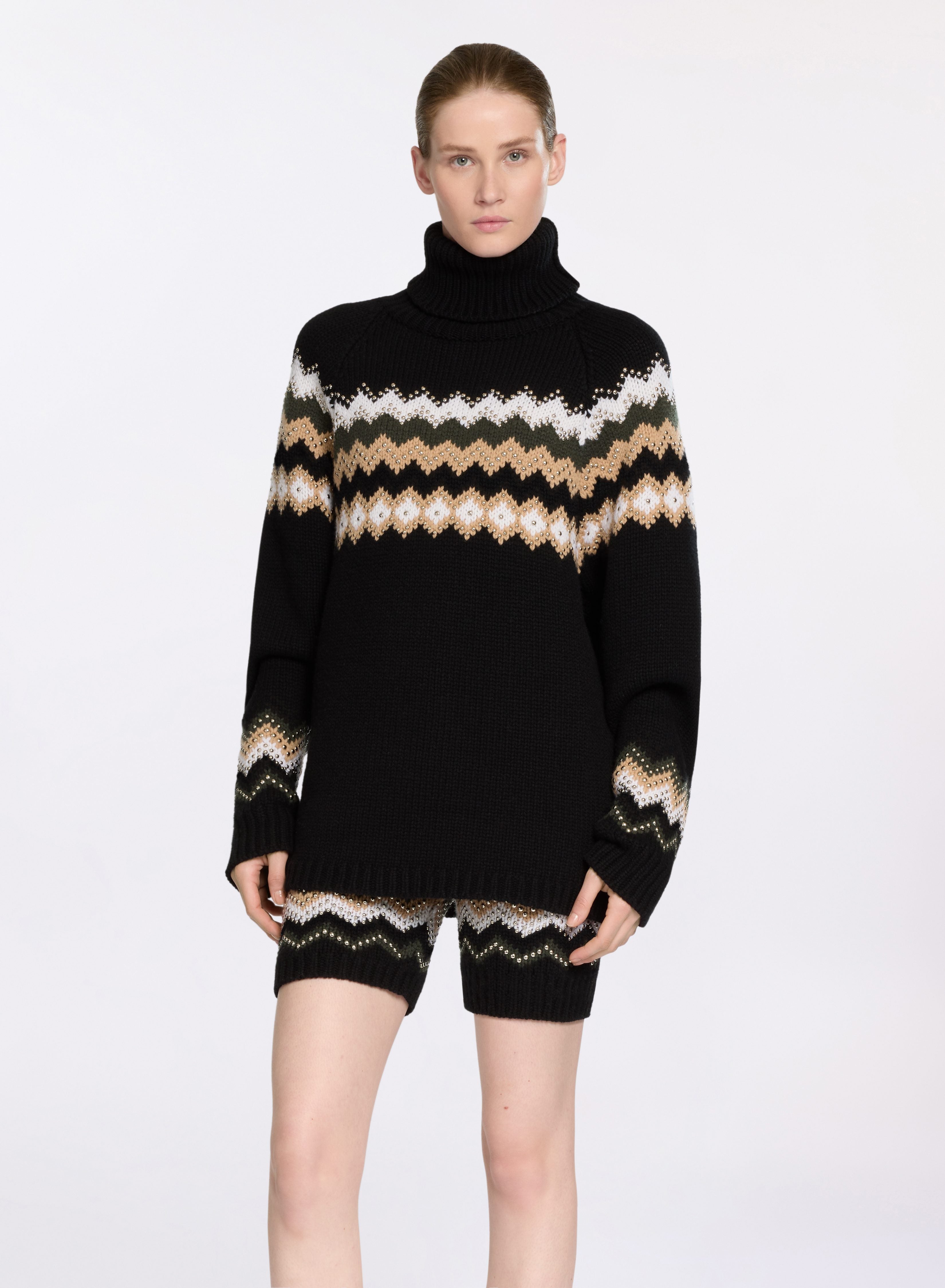 Stud Embellished Knit Sweater – ELIE SAAB